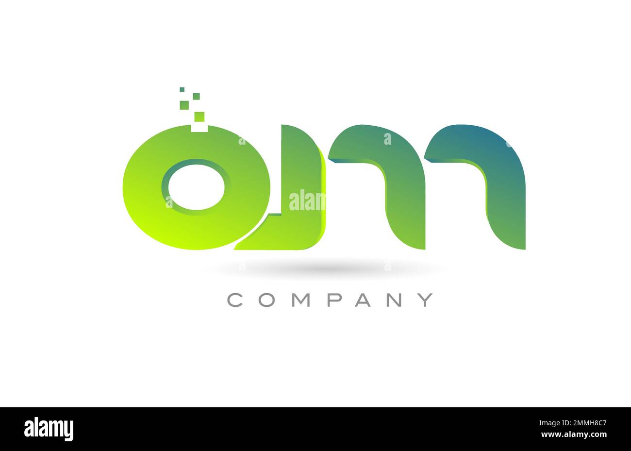 joined QM alphabet letter logo icon combination design with dots and ...