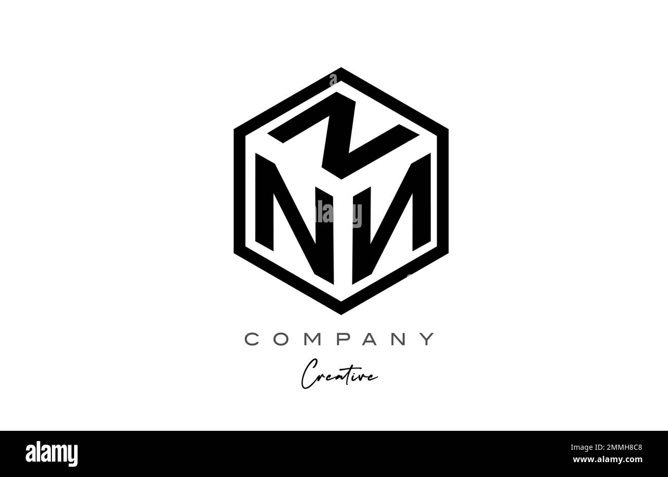 three letter cube N alphabet letter logo icon design with polygon ...