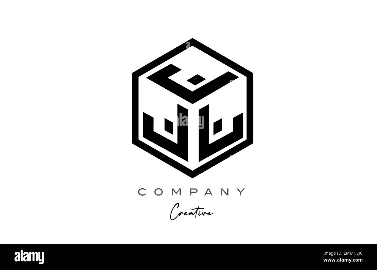 three letter cube J alphabet letter logo icon design with polygon ...