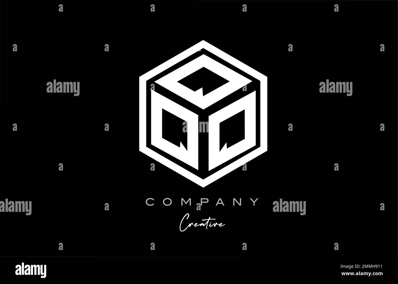 Q cube alphabet letter logo icon design with polygon design. Three ...