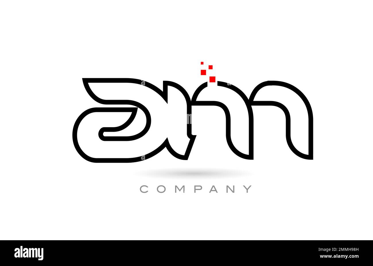 AM connected alphabet letter logo icon combination design with dots and ...