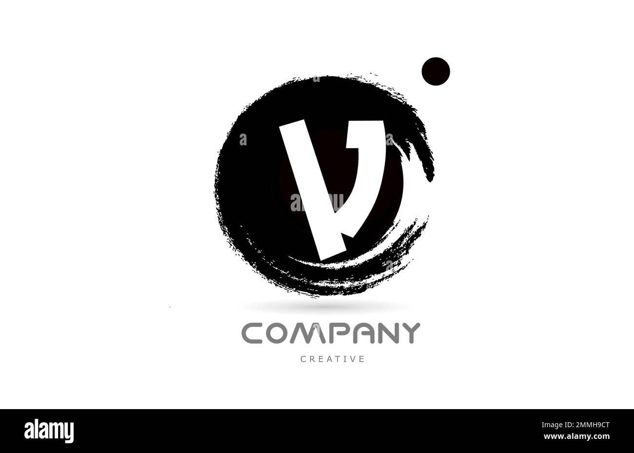 V black and white grunge alphabet letter logo icon design with japanese ...