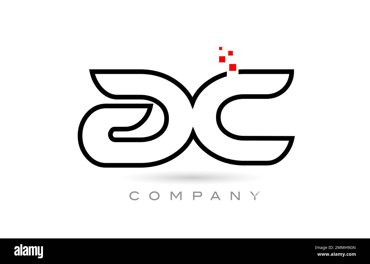 AC connected alphabet letter logo icon combination design with dots and ...