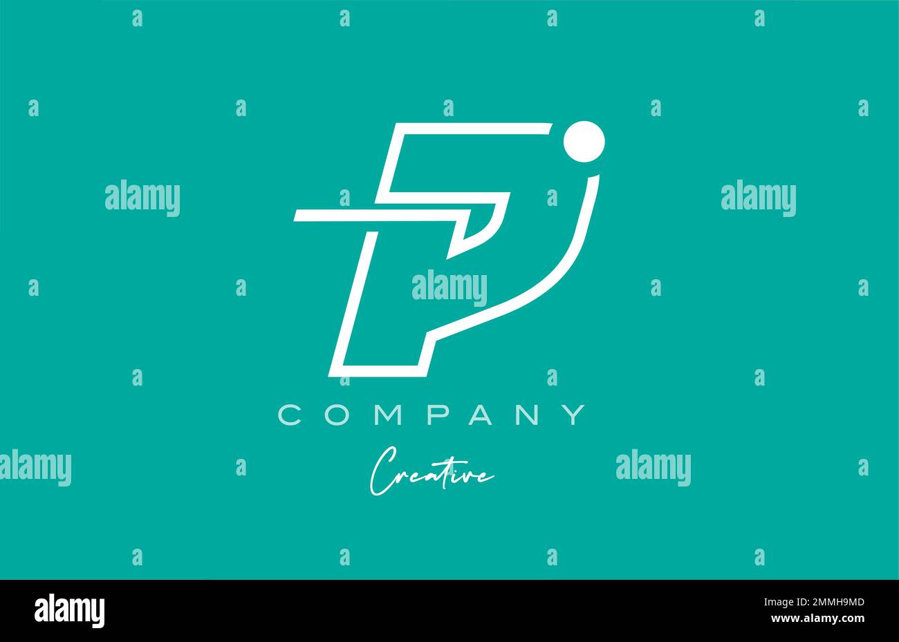 green P alphabet letter logo icon design with pastel background ...