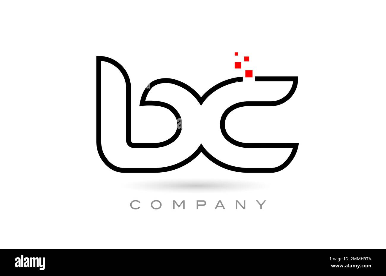 BC connected alphabet letter logo icon combination design with dots and ...