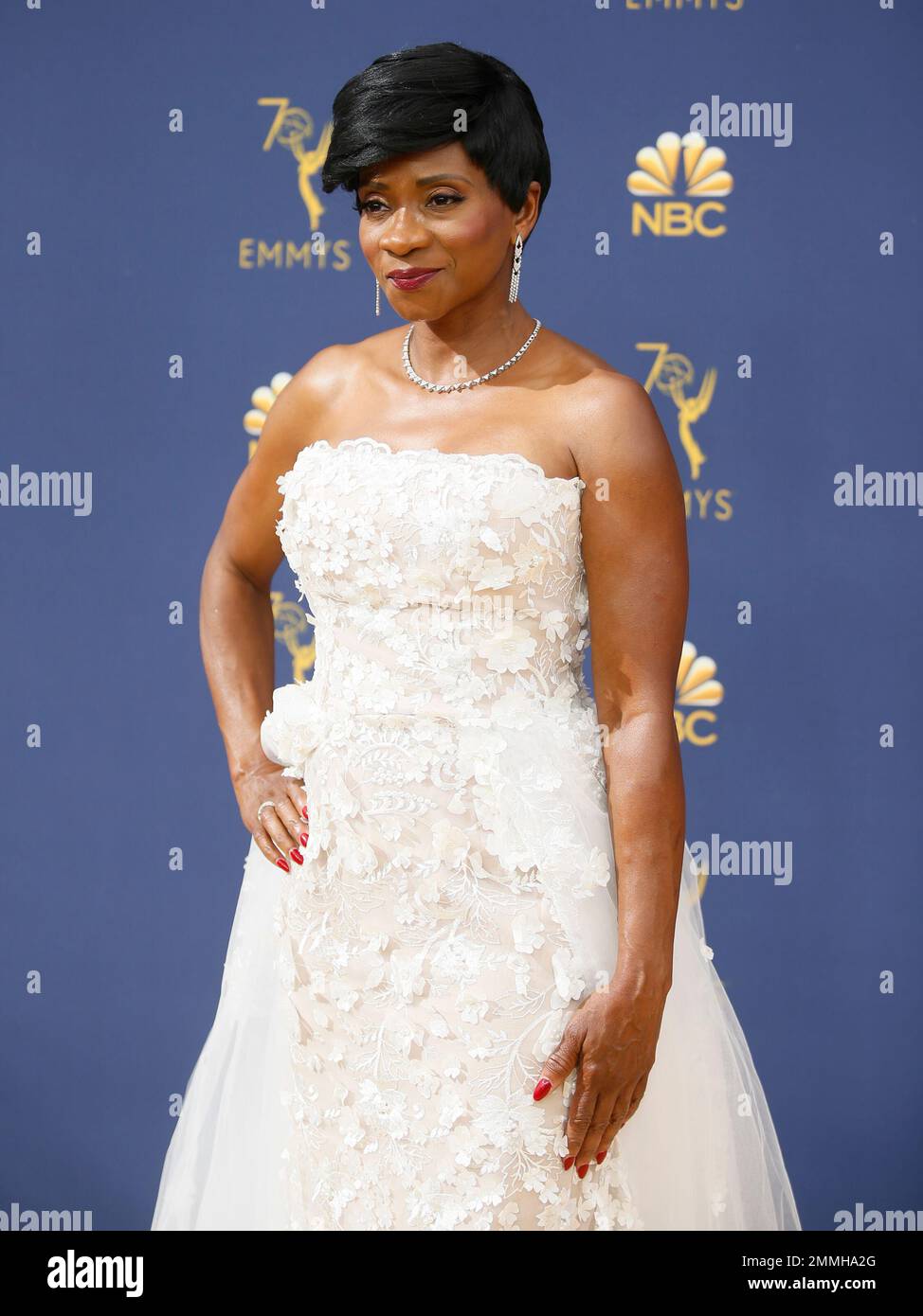 Elisa Perry arrives at the 70th Primetime Emmy Awards on Monday, Sept ...