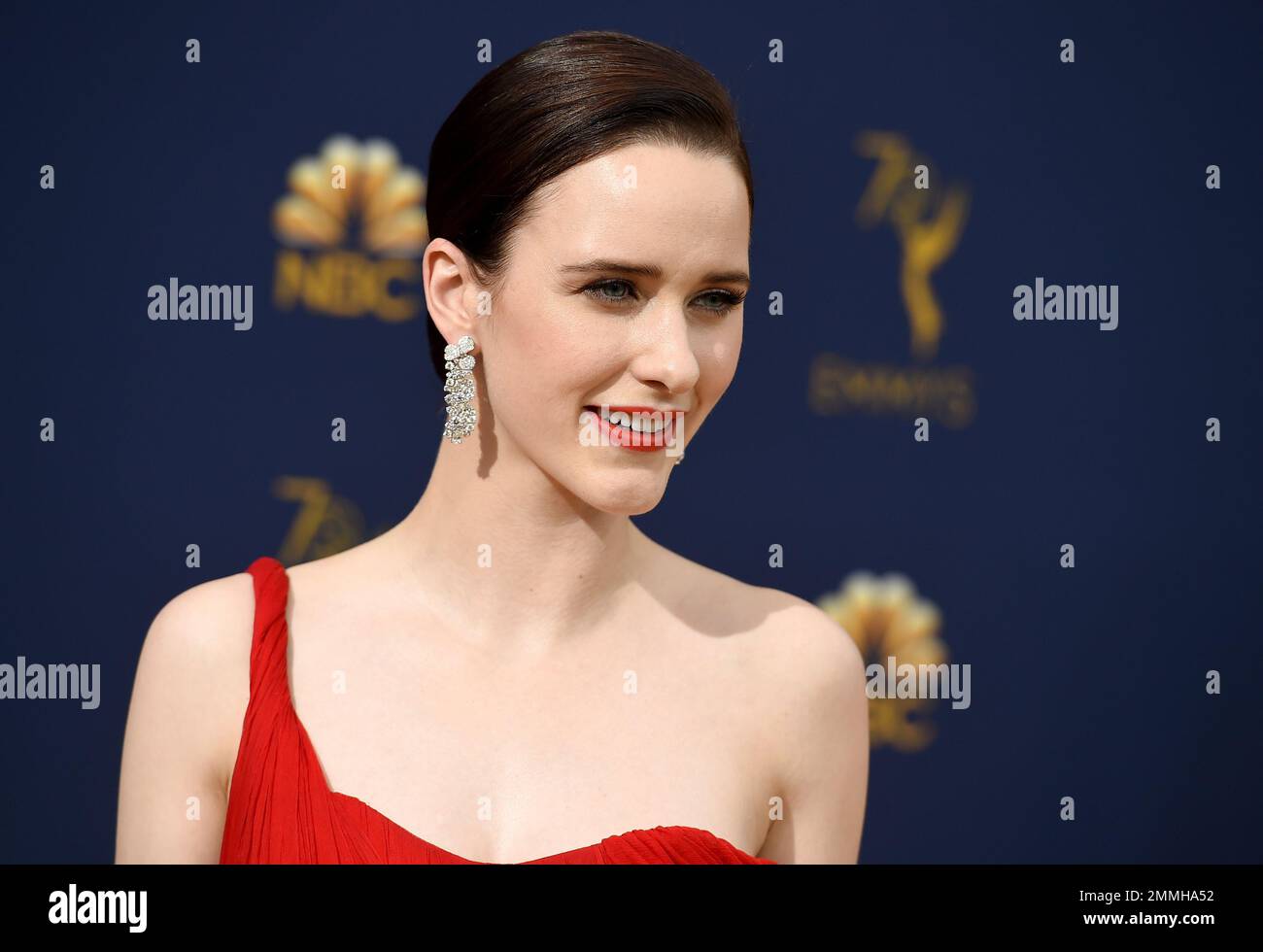 Rachel Brosnahan arrives at the 70th Primetime Emmy Awards on Monday ...