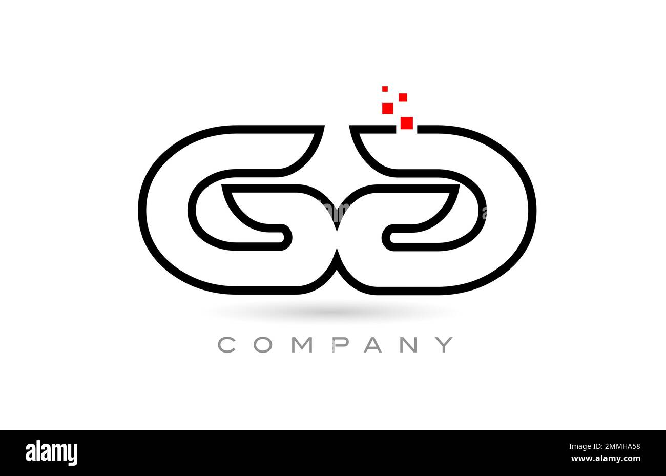 GA connected alphabet letter logo icon combination design with dots and ...