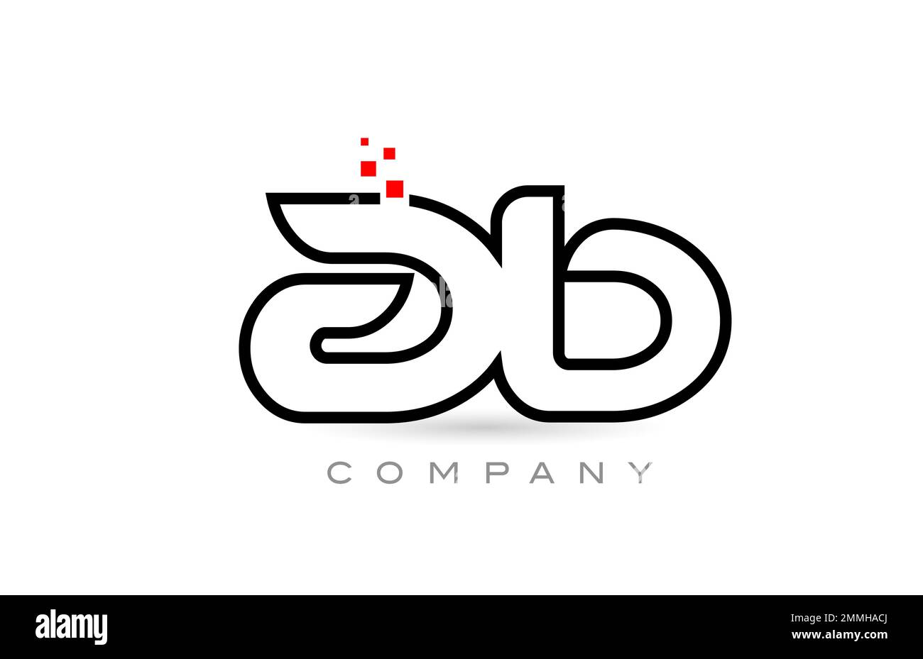 AB connected alphabet letter logo icon combination design with dots and ...