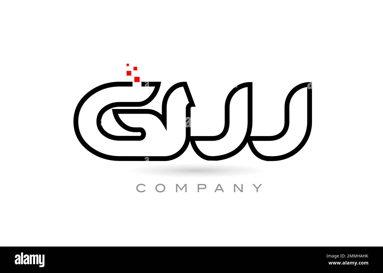 GW connected alphabet letter logo icon combination design with dots and ...