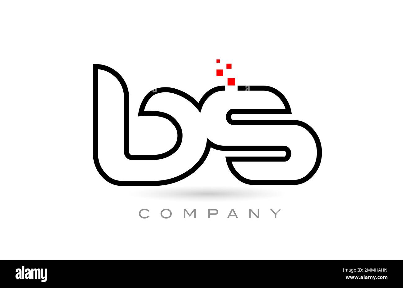 BS connected alphabet letter logo icon combination design with dots and ...