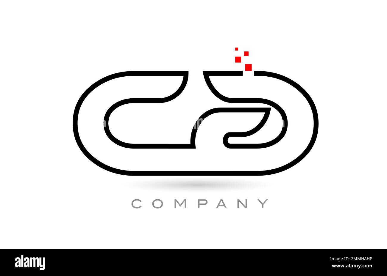 CA connected alphabet letter logo icon combination design with dots and ...