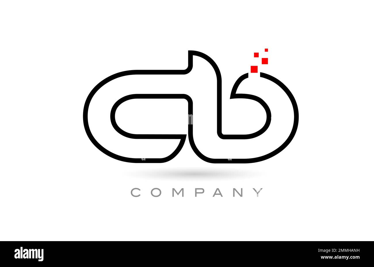 CB connected alphabet letter logo icon combination design with dots and ...