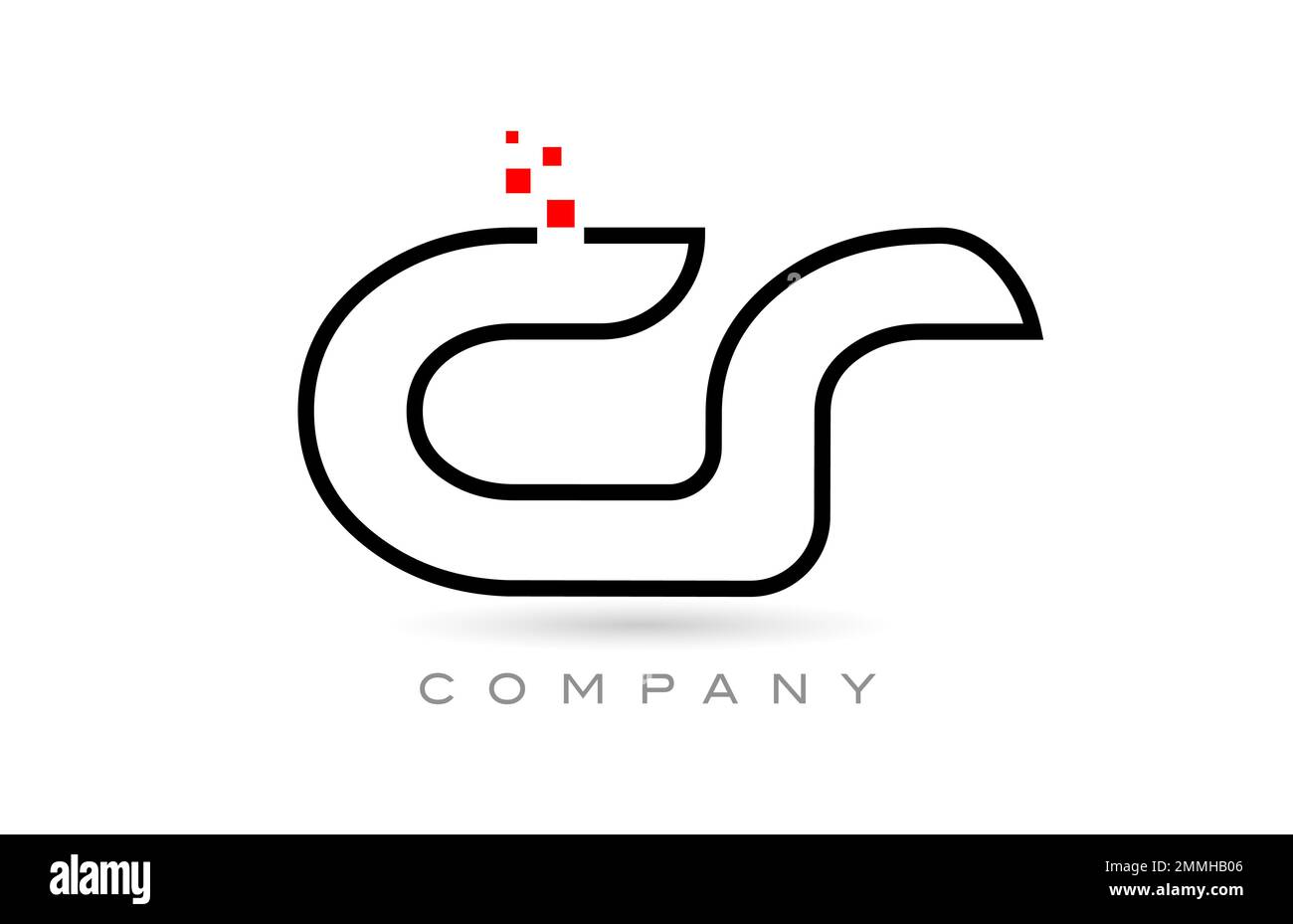 CR connected alphabet letter logo icon combination design with dots and ...