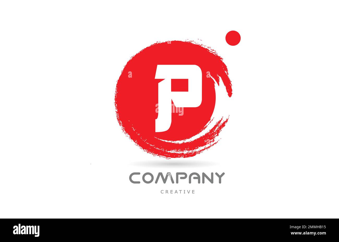 red P grunge alphabet letter logo icon design with japanese style ...