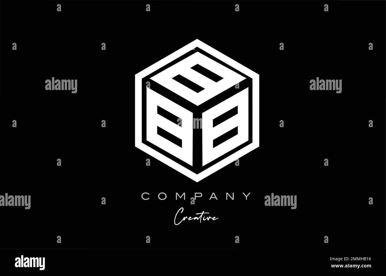 B cube alphabet letter logo icon design with polygon design. Three letter creative template for ...