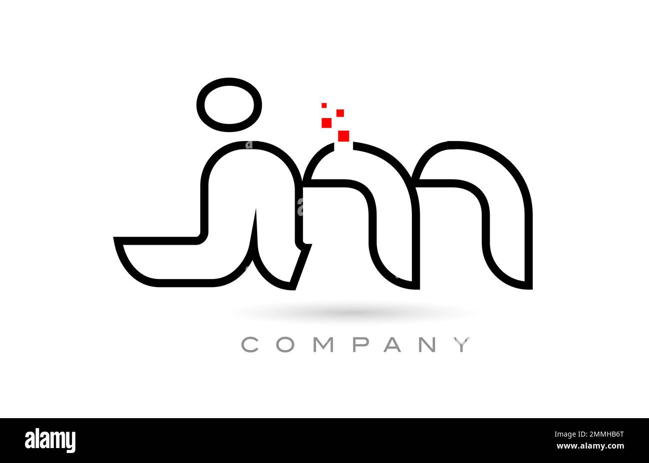 JM connected alphabet letter logo icon combination design with dots and ...