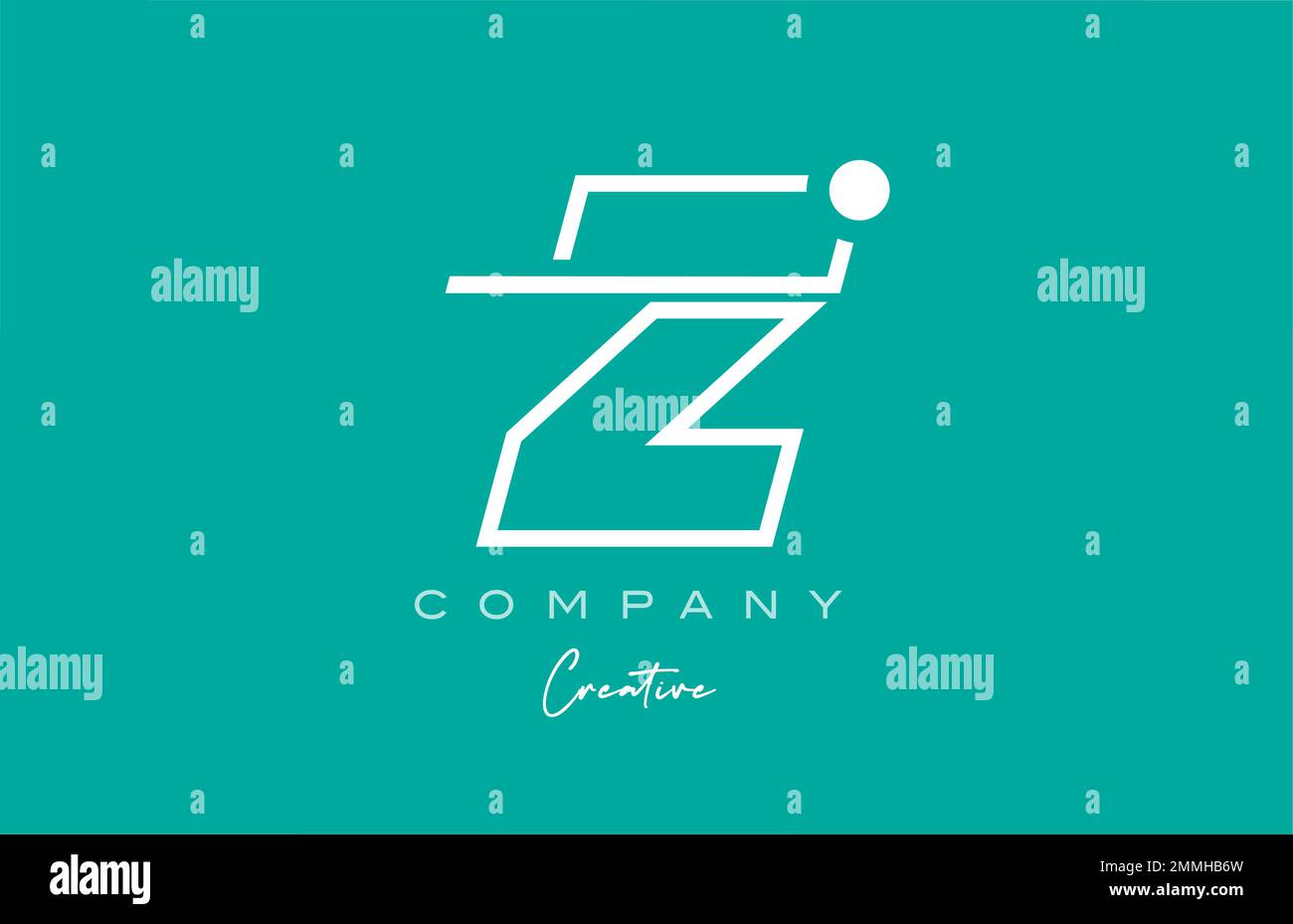 green Z alphabet letter logo icon design with pastel background ...