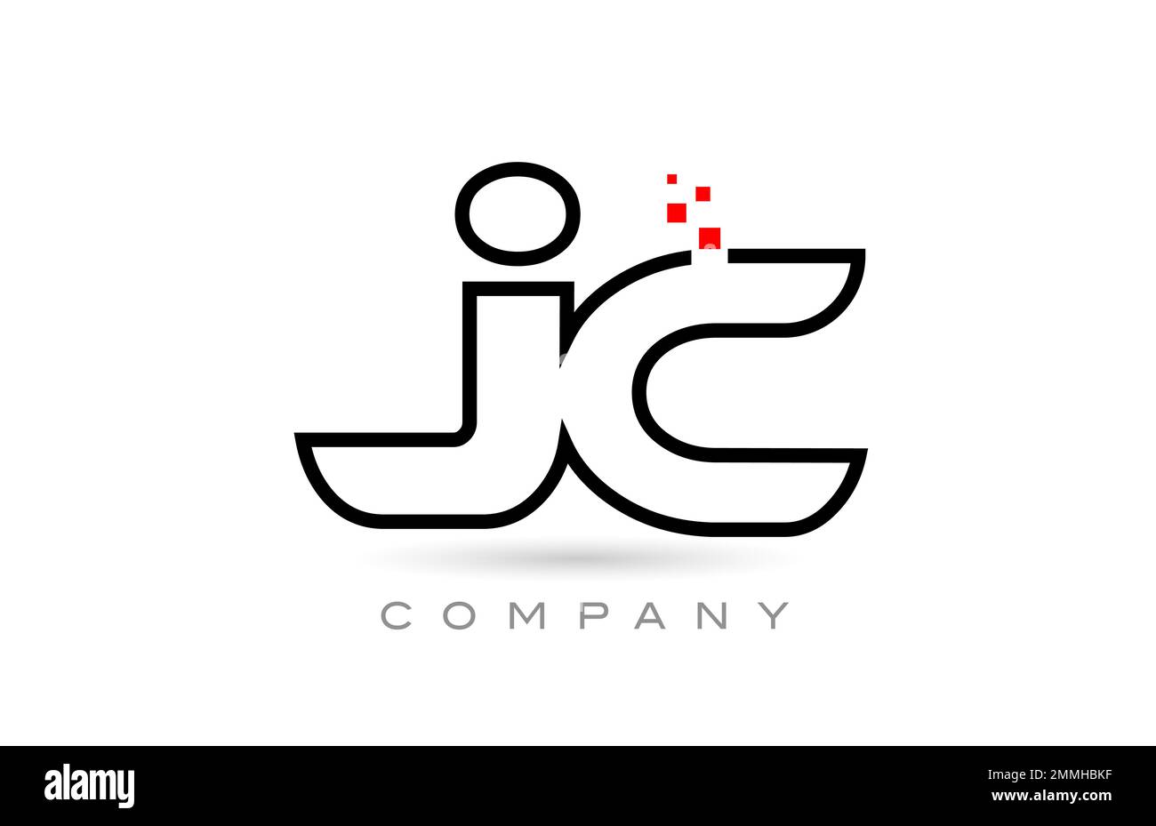JC connected alphabet letter logo icon combination design with dots and ...