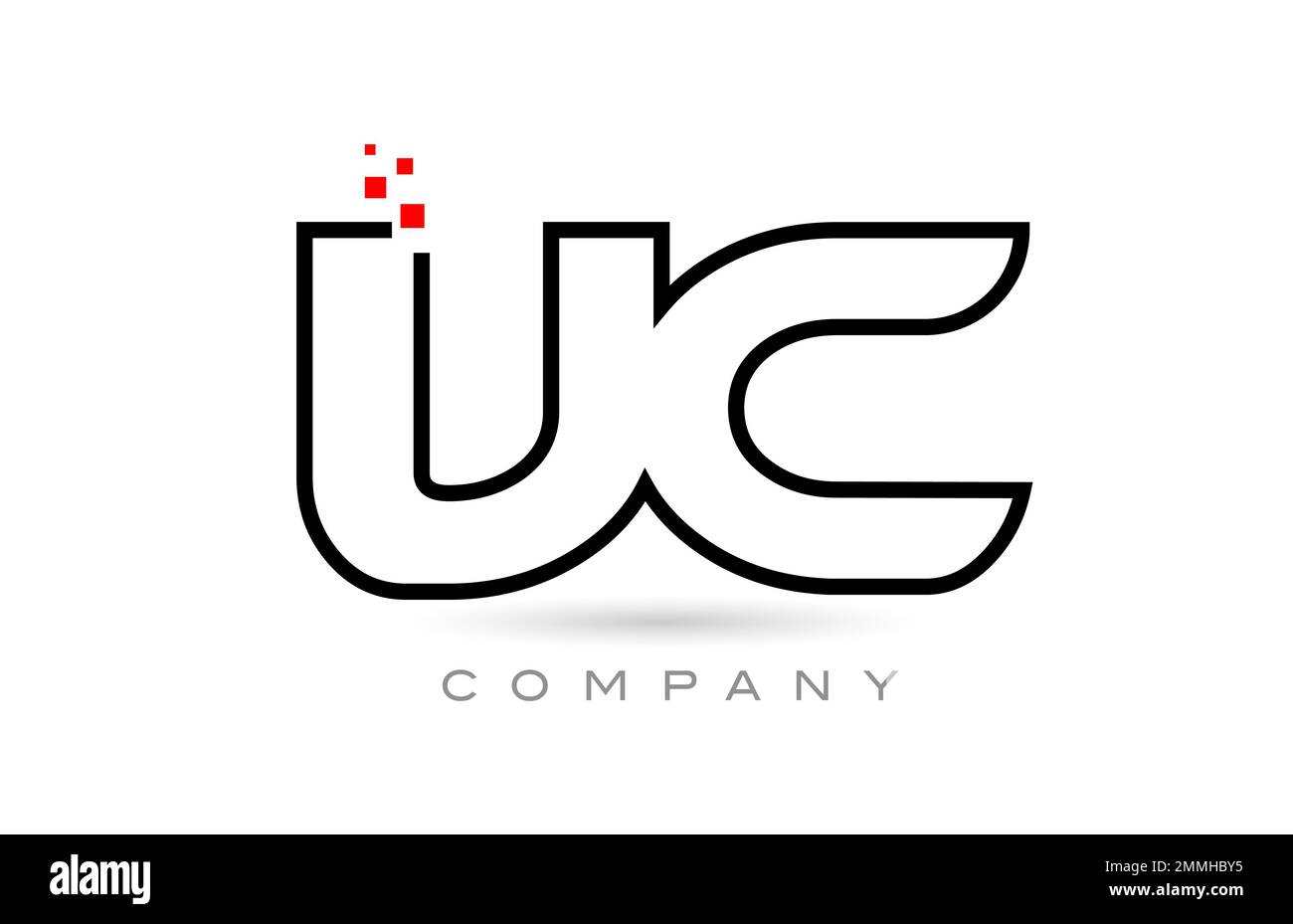 VC connected alphabet letter logo icon combination design with dots and ...