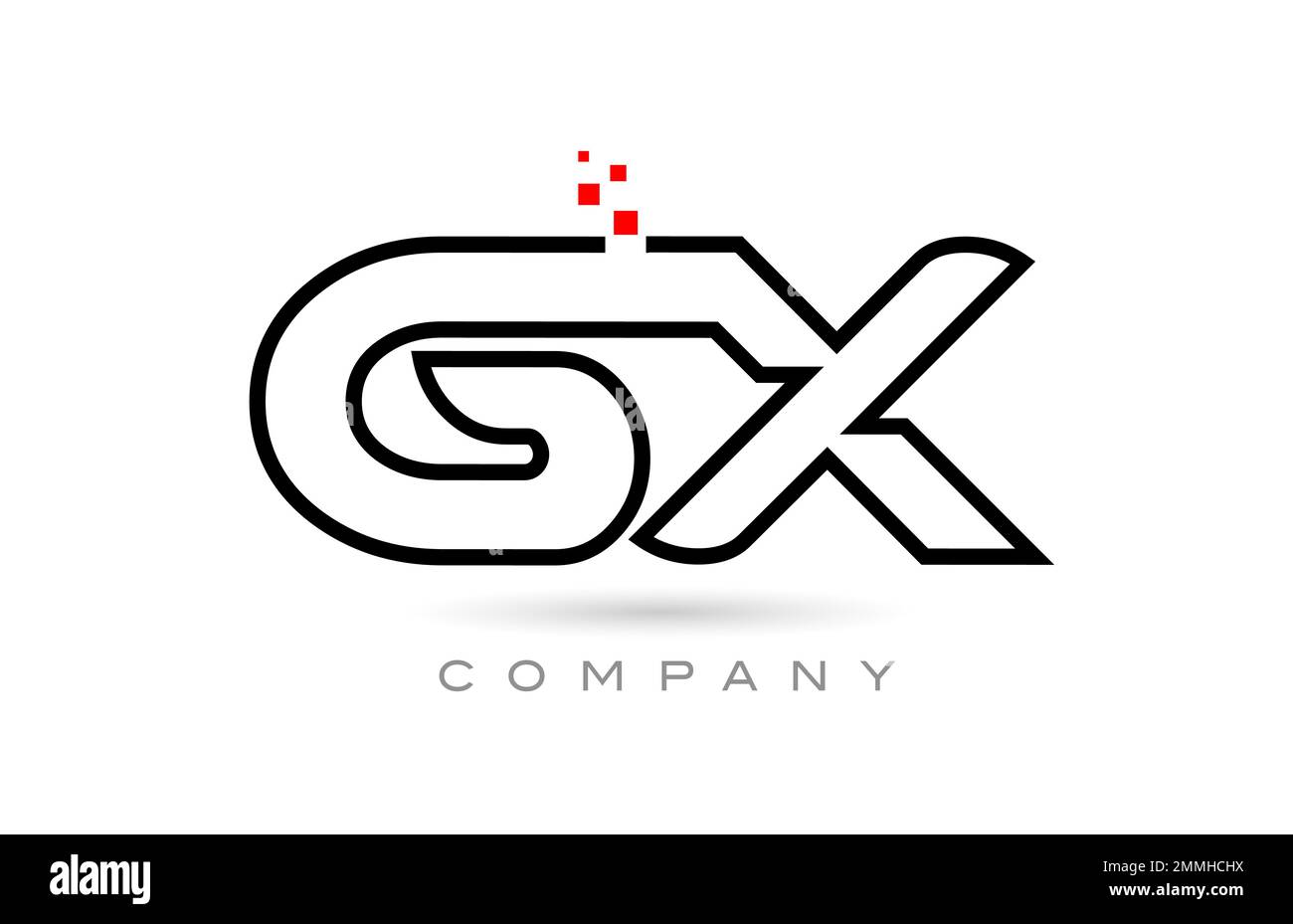 GX connected alphabet letter logo icon combination design with dots and ...