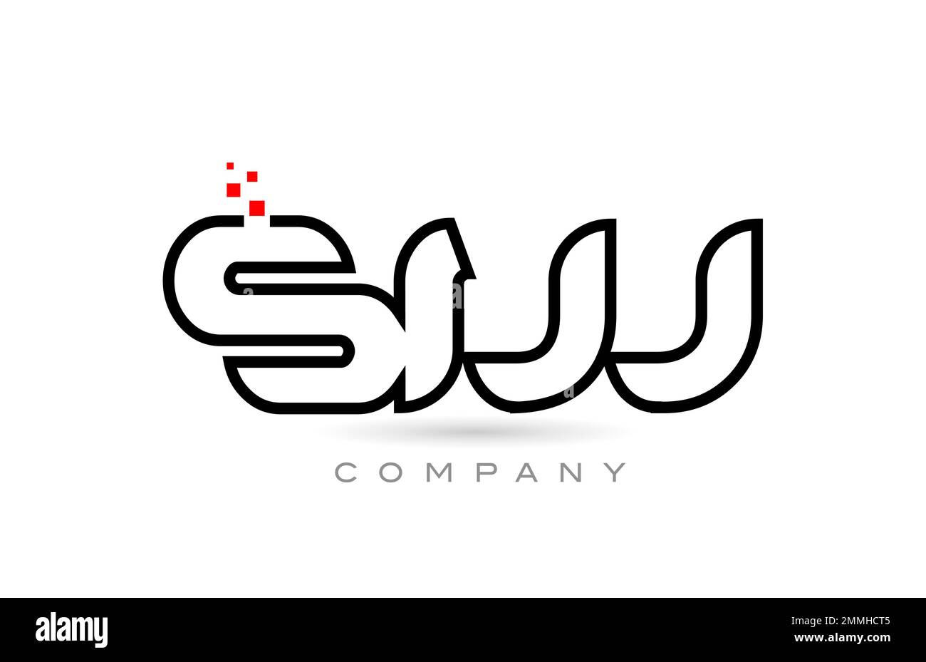 SW connected alphabet letter logo icon combination design with dots and ...