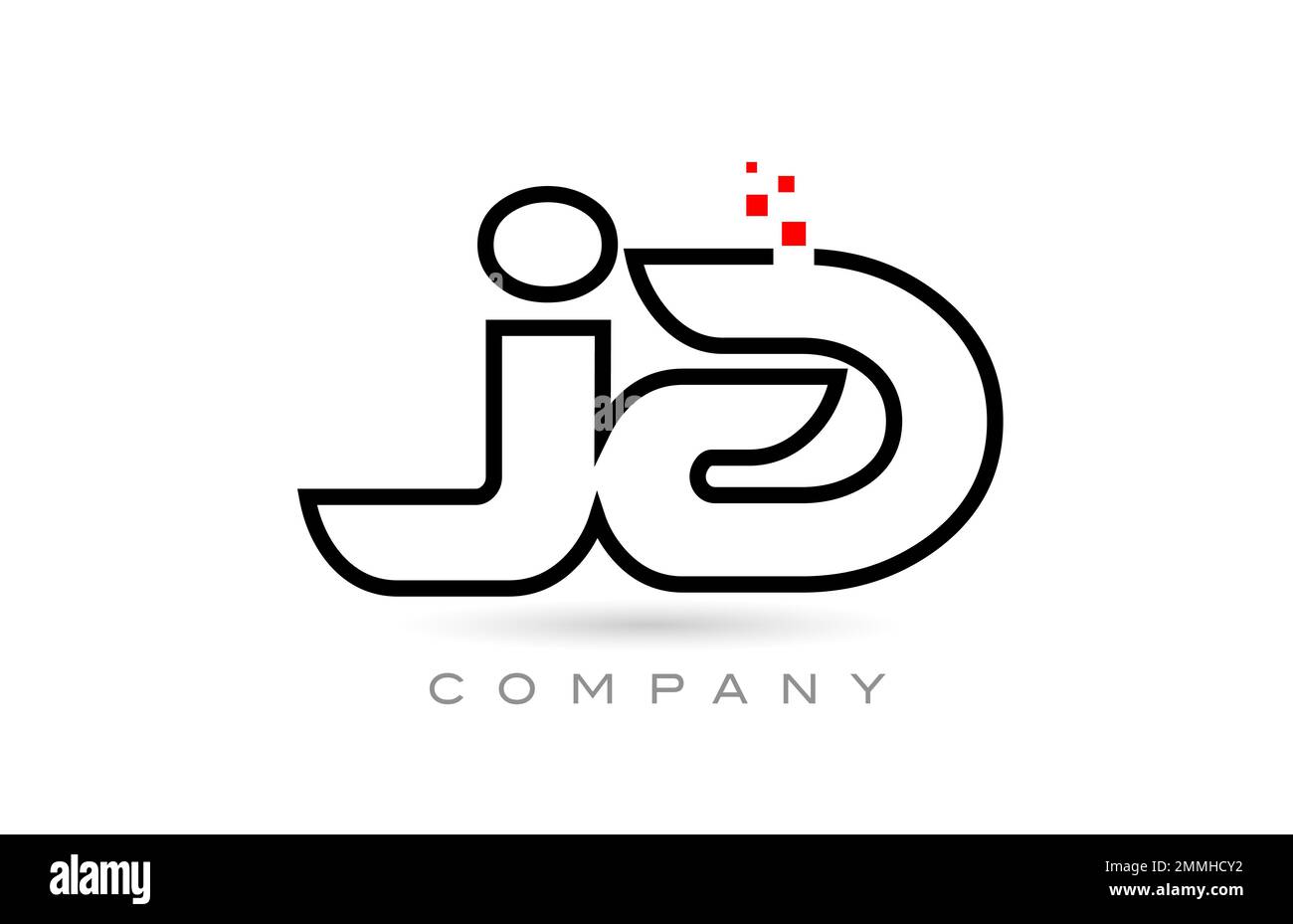 JA connected alphabet letter logo icon combination design with dots and ...