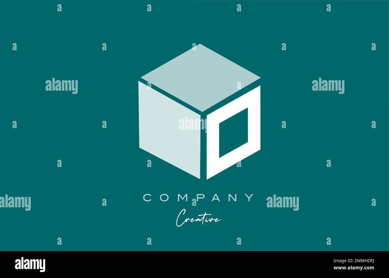 cube O letter cube alphabet letter logo icon design with green pastel ...