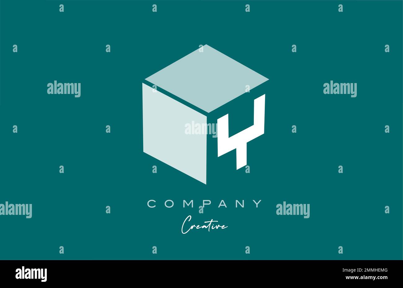 cube Y letter cube alphabet letter logo icon design with green pastel ...