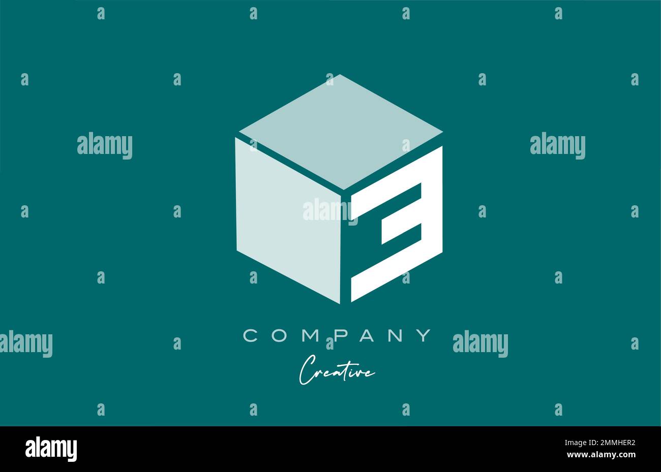 cube E letter cube alphabet letter logo icon design with green pastel ...