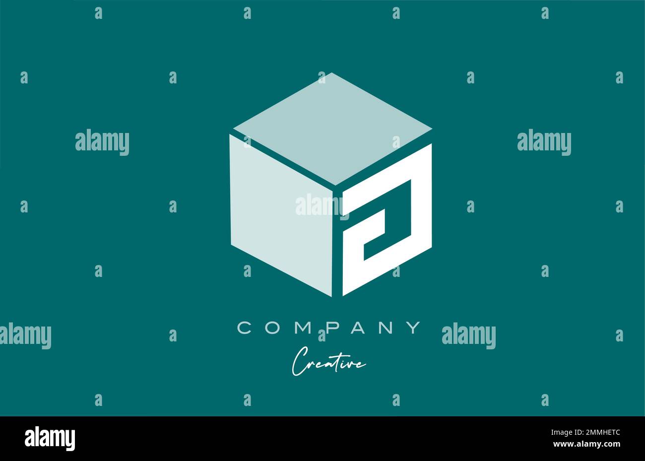 cube G letter cube alphabet letter logo icon design with green pastel ...