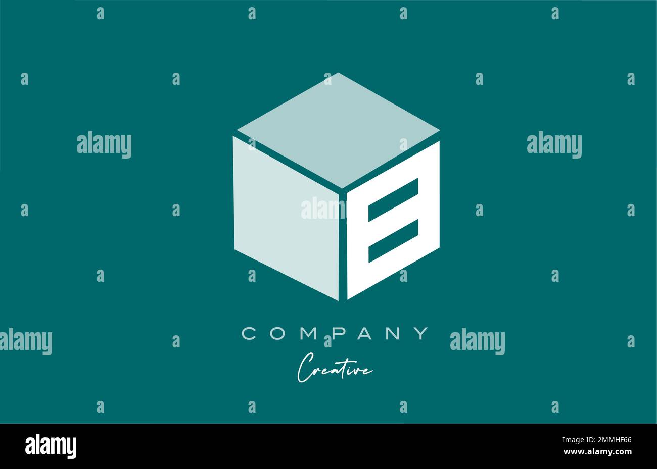 cube B letter cube alphabet letter logo icon design with green pastel color. Creative design ...