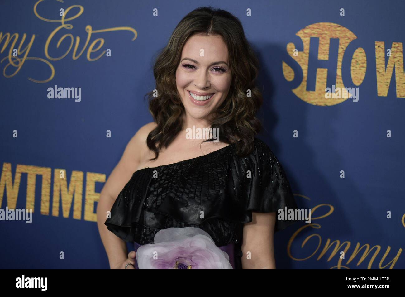 Alyssa Milano attends the Showtime Emmy Eve Party at Chateau Marmont on ...