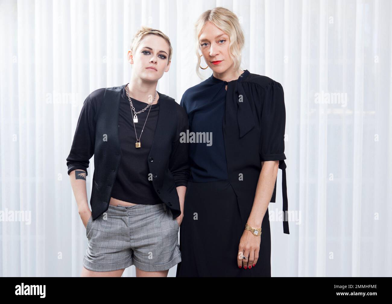 In this Aug 23, 2018 photo, Kristen Stewart, left, and Chloe Sevigny ...