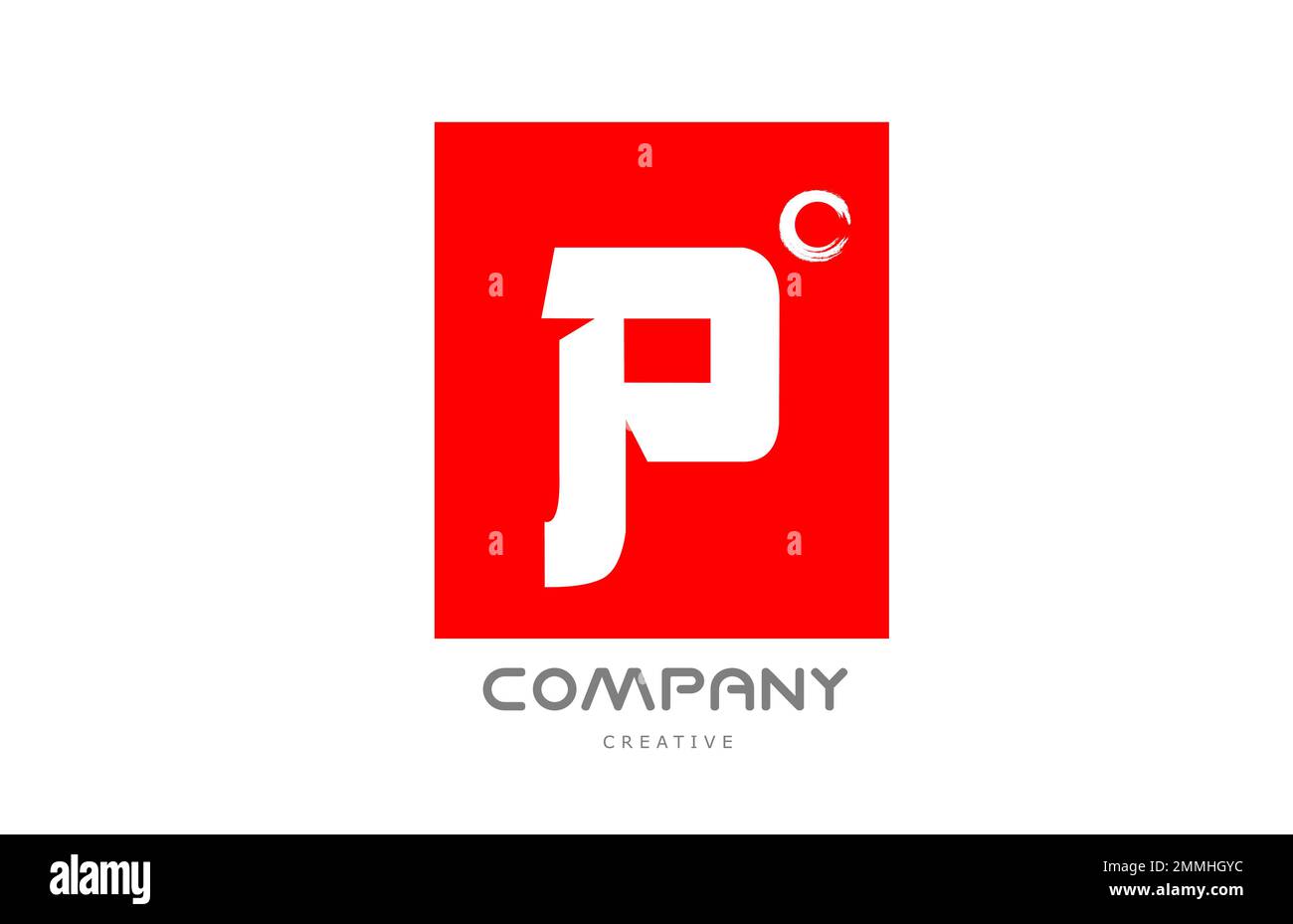 red P alphabet letter logo icon design with japanese style lettering ...