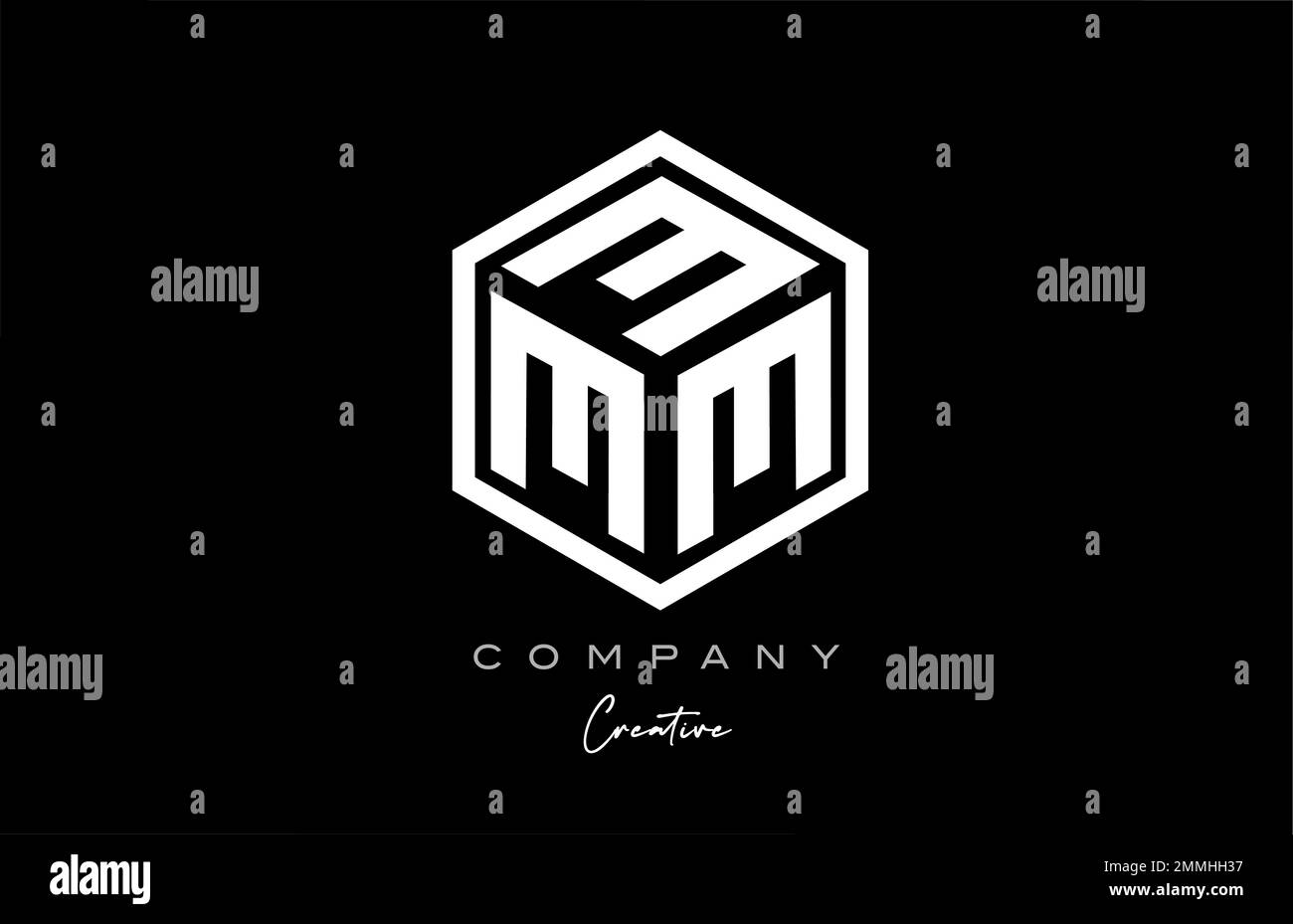 M cube alphabet letter logo icon design with polygon design. Three ...