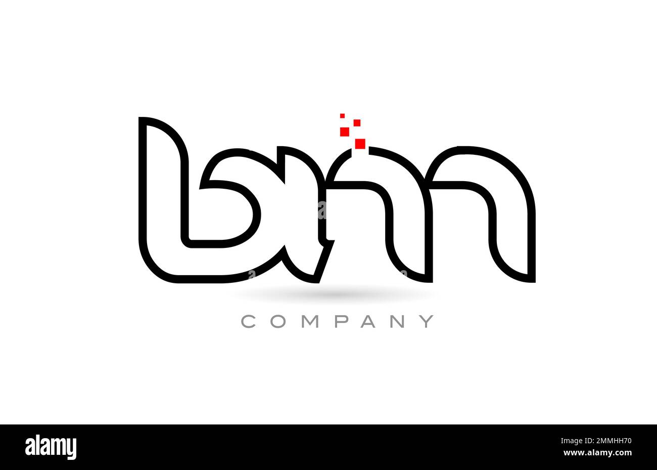 BM connected alphabet letter logo icon combination design with dots and ...