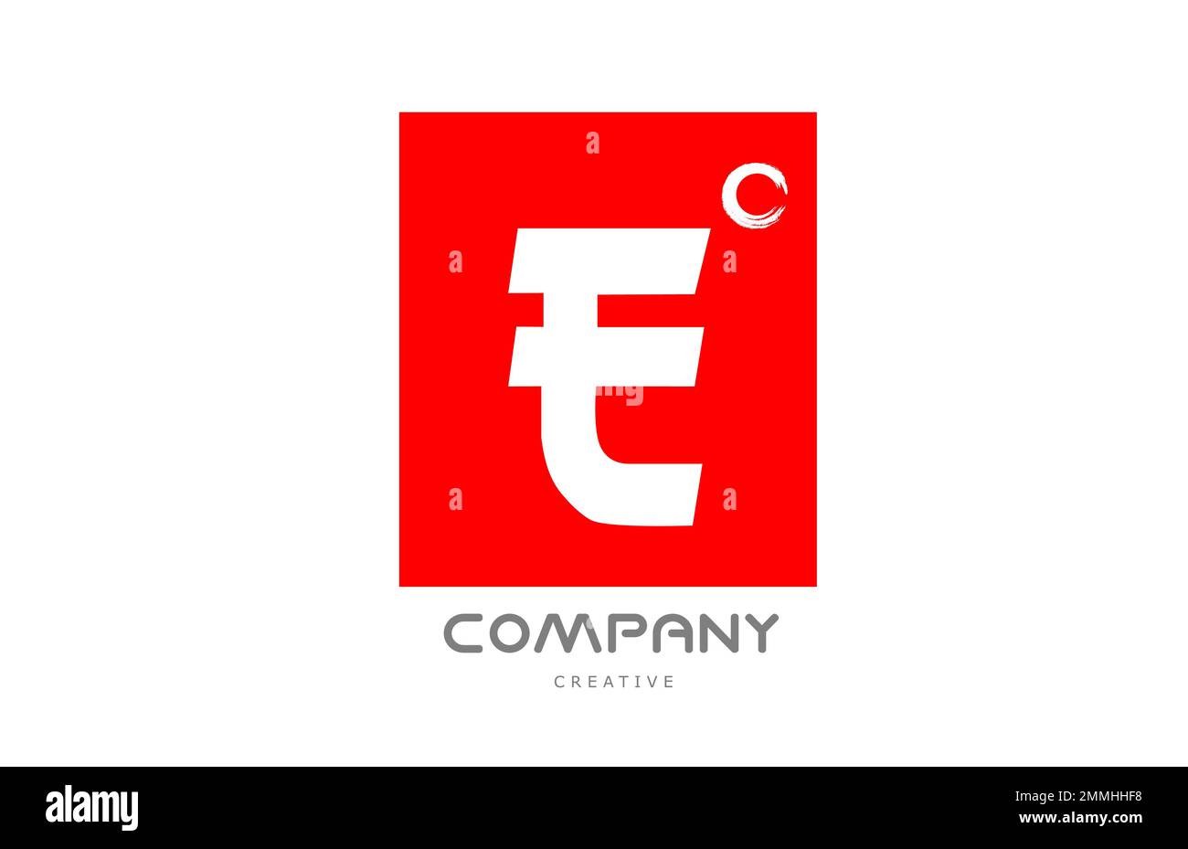 red E alphabet letter logo icon design with japanese style lettering ...
