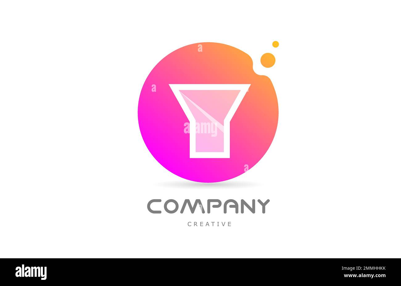 pink yellow dots Y alphabet letter logo icon with transparency ...