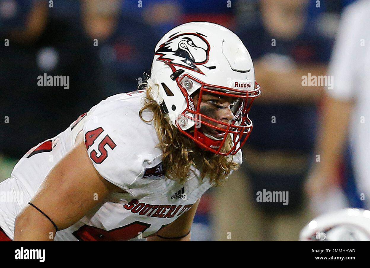 Southern Utah linebacker Jayden Clark (45) in the first half during an ...