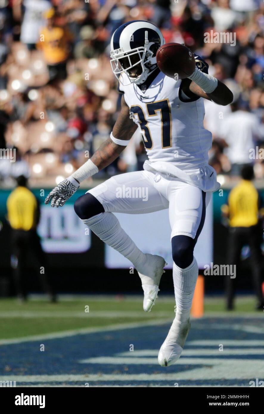 Los Angeles Rams defensive back Sam Shields celebrates against the ...