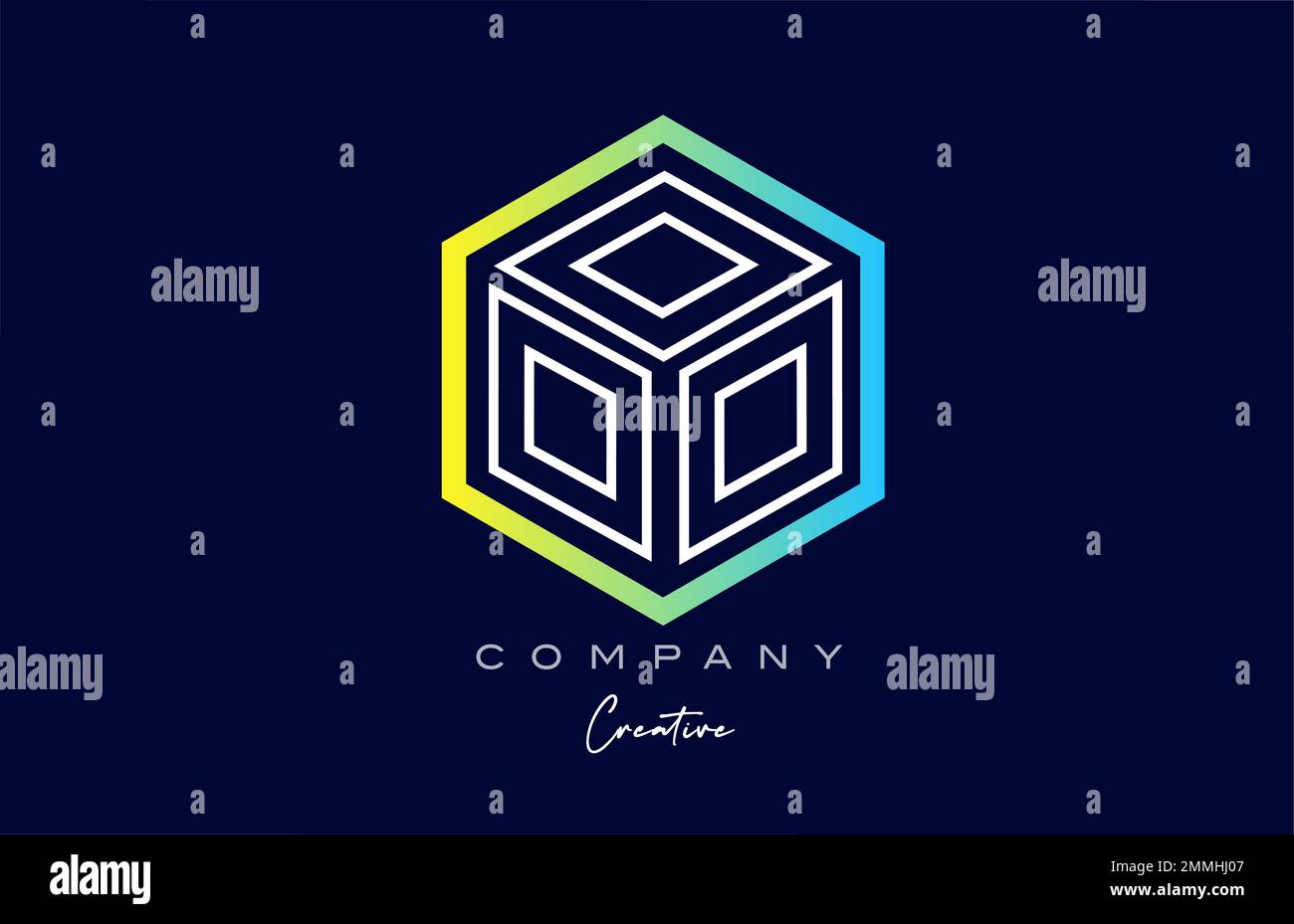 line O three letter cube alphabet letter logo icon design with polygon design. Creative template ...