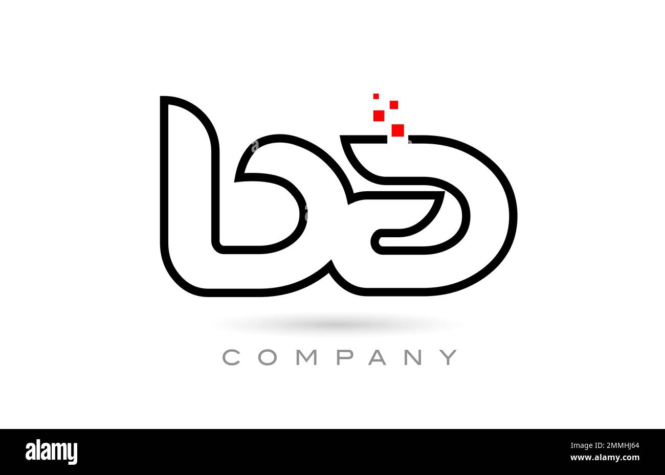 BA connected alphabet letter logo icon combination design with dots and ...