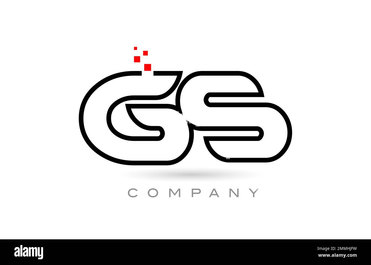 GS connected alphabet letter logo icon combination design with dots and ...