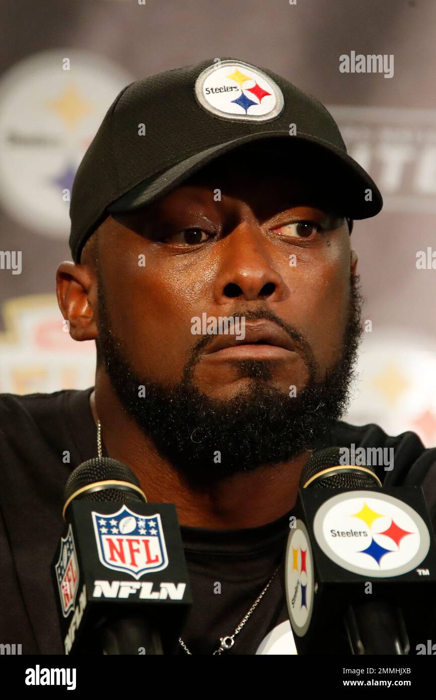 Pittsburgh Steelers head coach Mike Tomlin meets with reporters after ...