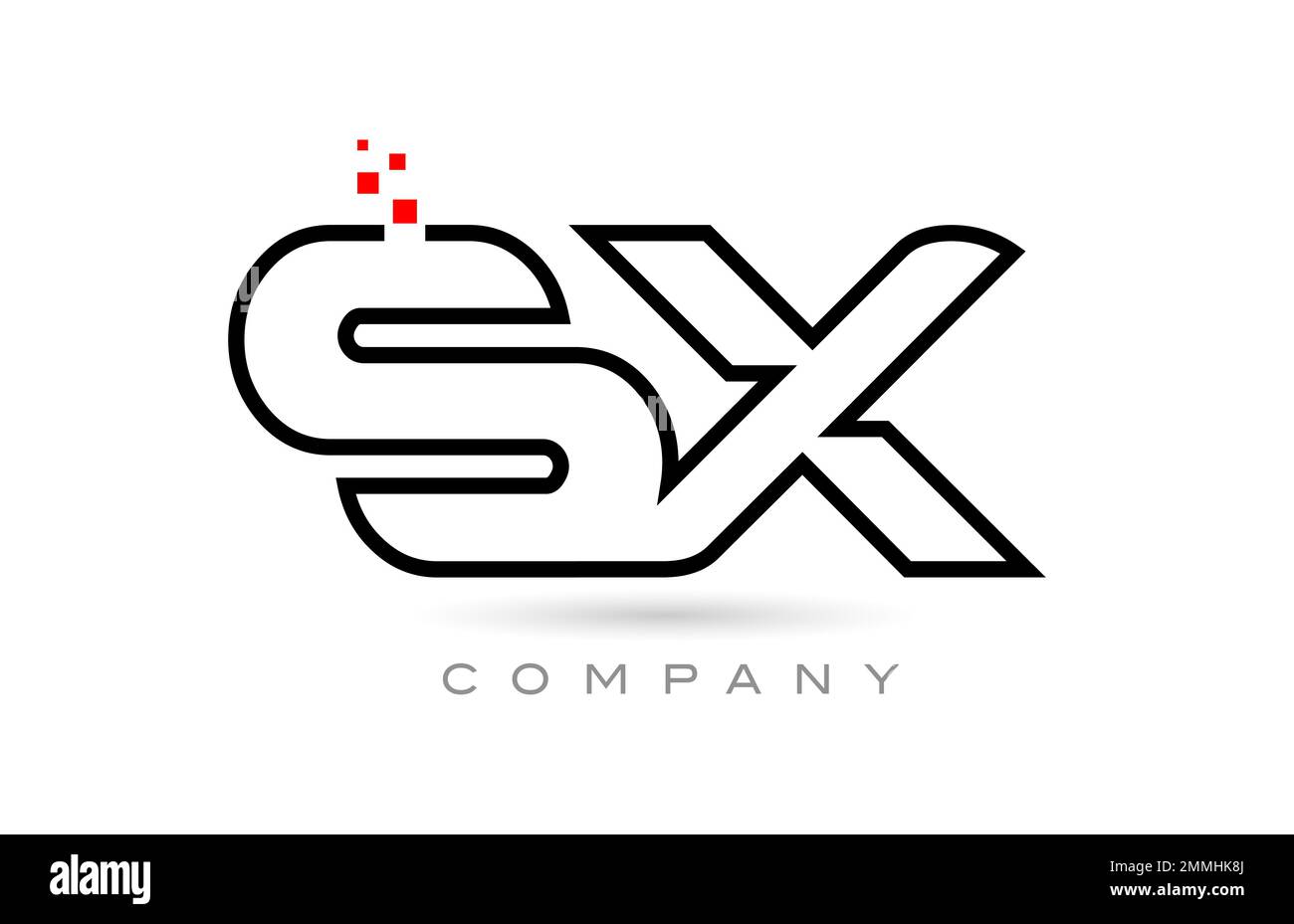 SX connected alphabet letter logo icon combination design with dots and ...