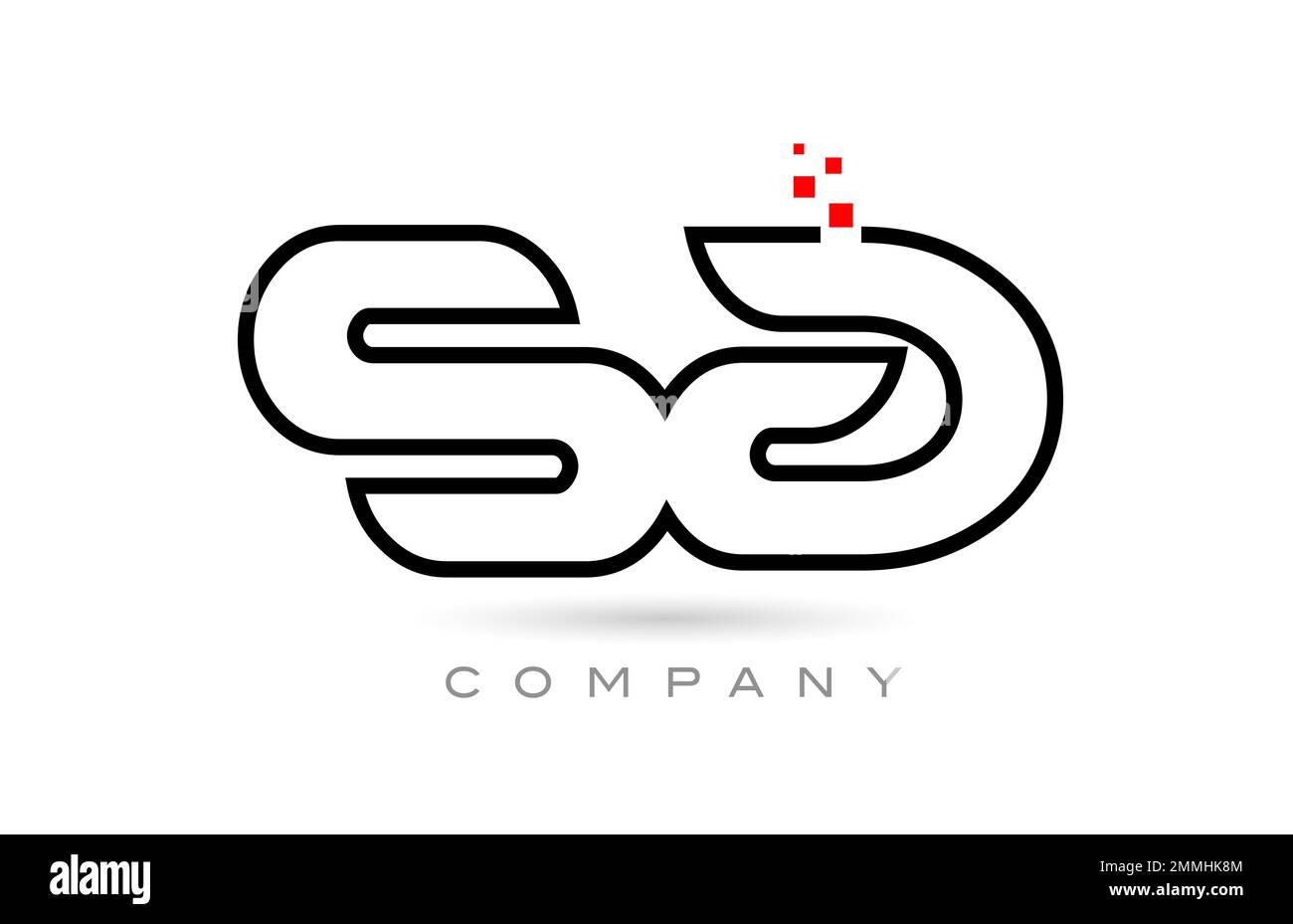 SA connected alphabet letter logo icon combination design with dots and ...