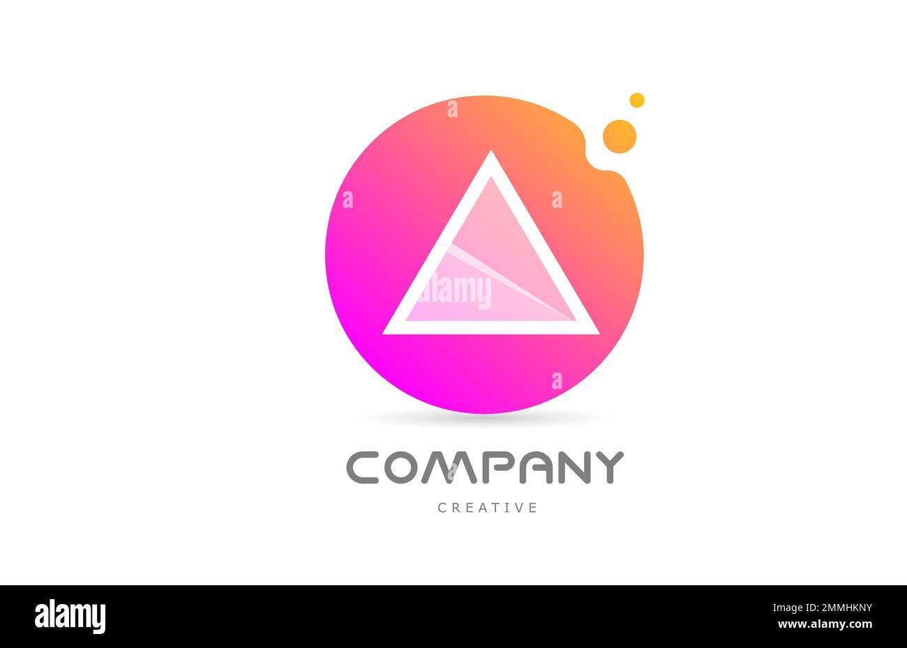 pink yellow dots A alphabet letter logo icon with transparency ...