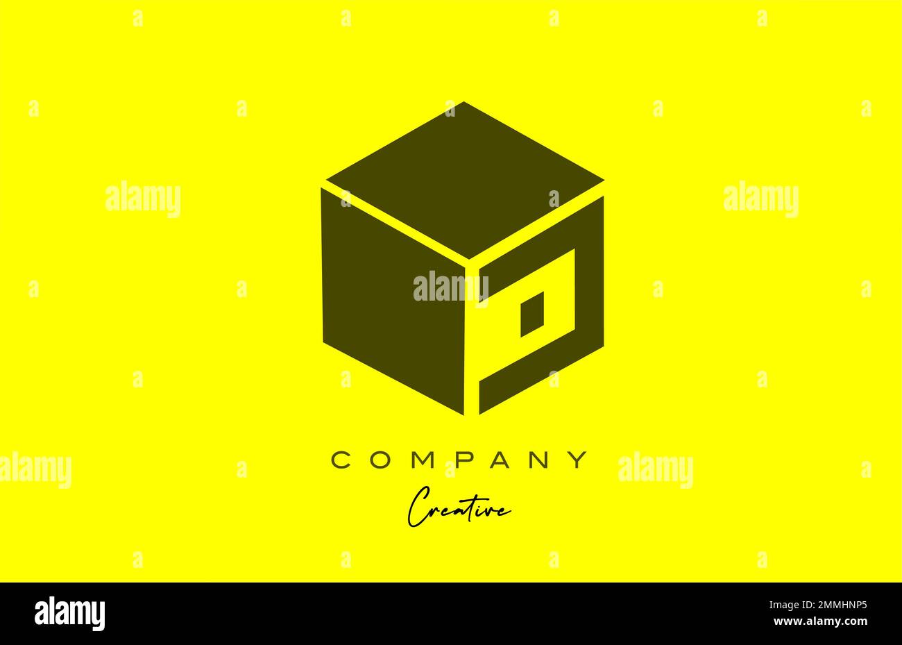 yellow black C letter alphabet letter logo icon design. Creative cube ...