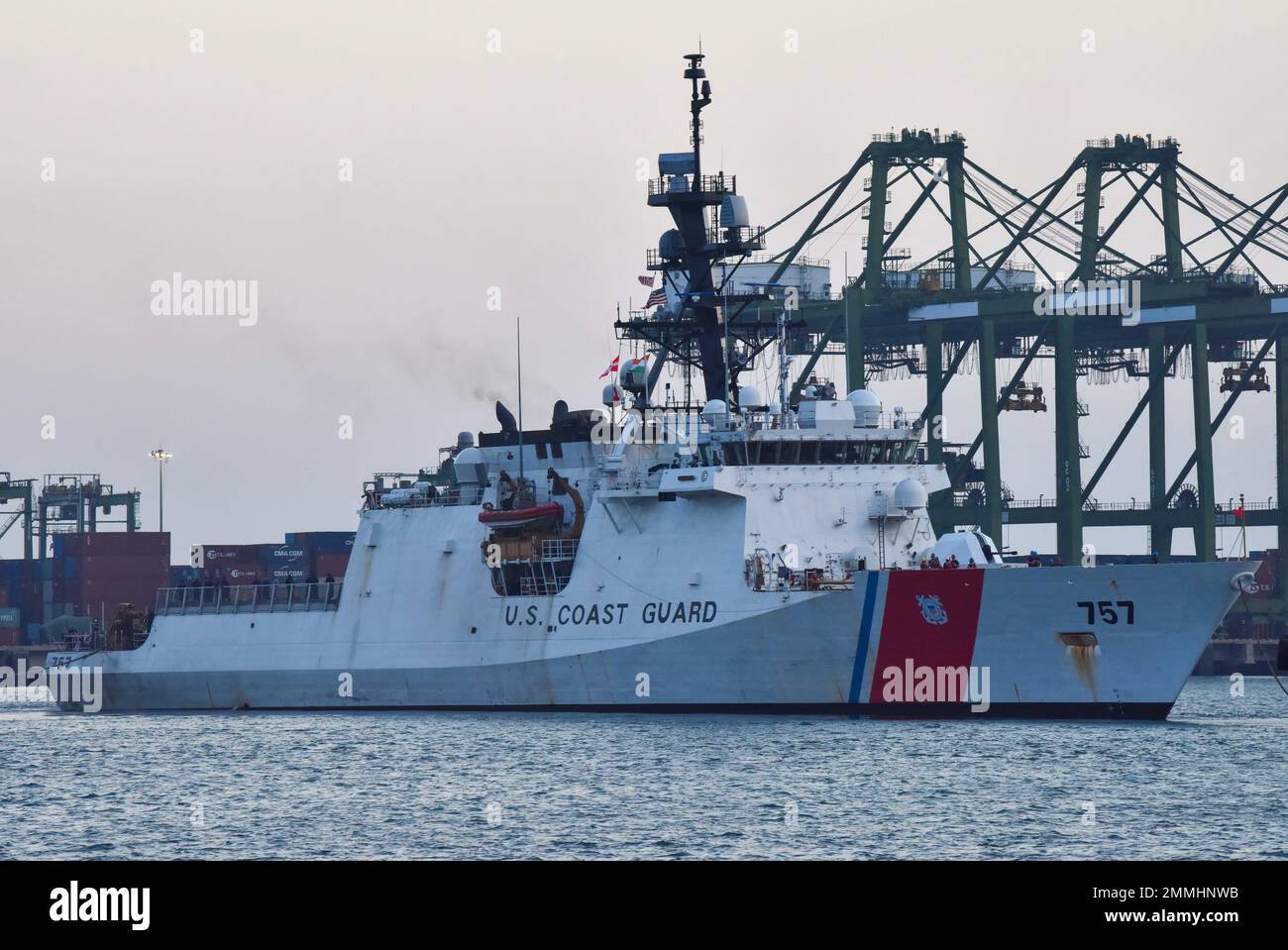 Coast Guard Cutter Midgett (WMSL 757) arrives to the port of Chennai ...